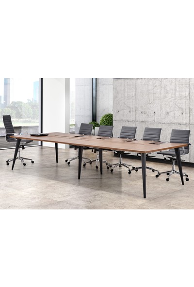 Uzay Ofis Steps Toplantı Masası - Kafkas meşe-Antrasit