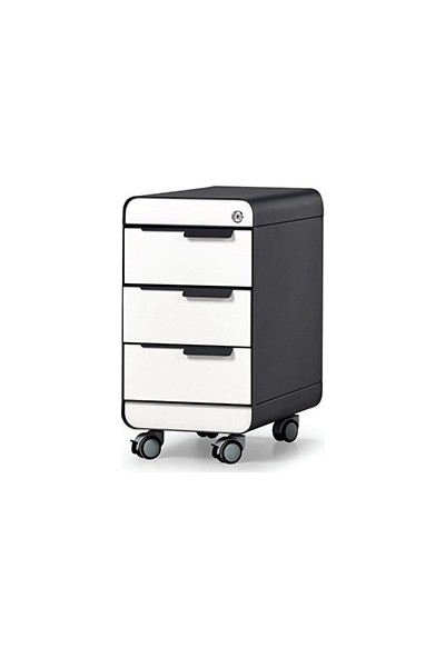 Uzay Ofis Ore 02 Mini 3 Çekmeceli Keson - Beyaz-Antrasit