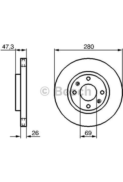 Bosch Fren Diski Ön 4D 280Mm Elantra Sonata Iv 00 Bosch Fren Diski Ön 4D 280Mm Elantra Sonata Iv 00