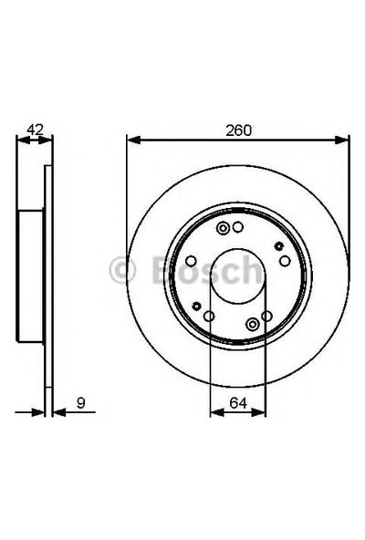 Bosch Fren Diski Arka 5D 260Mm Civic VII Sedan 06 Bosch Fren Diski Arka 5D 260Mm Civic VII Sedan 06