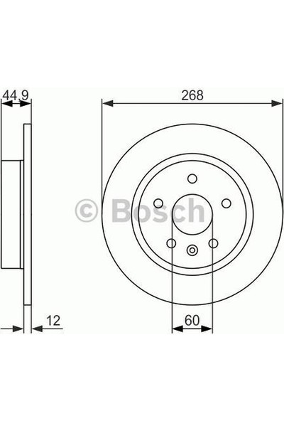 Bosch Fren Diski Arka [5D 268Mm] Cruze Astra J Mokka 1.4 09 A 14
