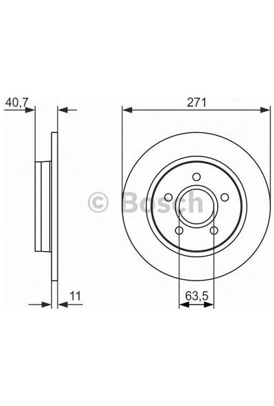 Bosch Fren Diski Arka [5D 271Mm] Focus III 11 Kdda