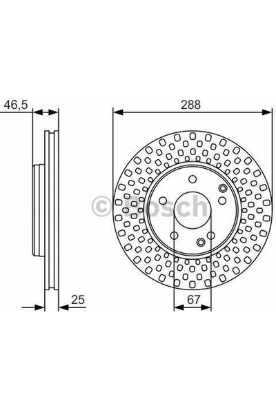 Bosch Fren Diski Ön [5D 288Mm] W202 W203 C203 W210 R170 95 M 111.