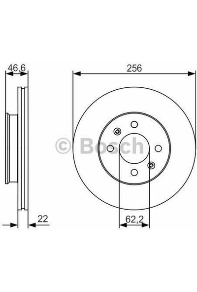 Bosch Fren Diski Ön [4D 256Mm] Accent Era 05 Getz 02 I20 I30 08