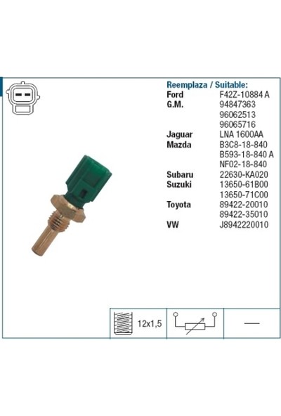 Fae Hararet Müşürü Toyota Avensis Carına Corolla Hılux Mazda 323 Suzuki Lna1600Aa 22630Ka020 1365061B00 Fae Hararet Müşürü Toyota Avensis Carına Corolla Hılux Mazda 323 Suzuki Lna1600Aa 22630Ka020 1365061B00