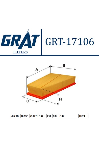 Grat Hava Filtresi Ford Mondeo 1.6 1.8 2.0 07 Grt 17106