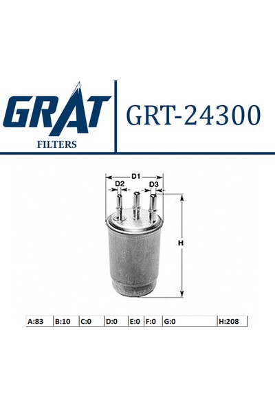Grat Mazot Filtresi Y.M. Dacia Duster 1.5Dcı 2010 Logan 1.5Dcı 08 Sandero 1.5Dcı 08 Grt 24300 Grat Mazot Filtresi Y.M. Dacia Duster 1.5Dcı 2010 Logan 1.5Dcı 08 Sandero 1.5Dcı 08 Grt 24300