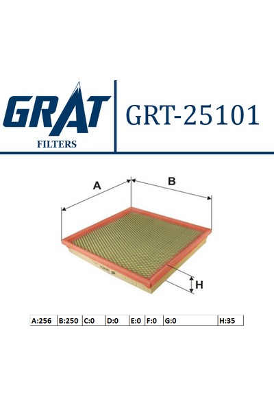 Grat Filtre Hava Astra J 1.3 1.4 1.5 1.6 2.0 Chevrolet Cruze 09 12 Grt 25101