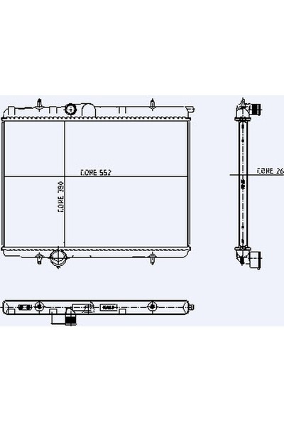 Kale Su Radyatörü Peugeot 206 2.0 16V 2.0 Rc 00 Ac Alplbrz