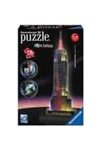 Ravensburger 3 Boyutlu 216 Parçalı Plastik Puzzle Işıklı Empire State-125661