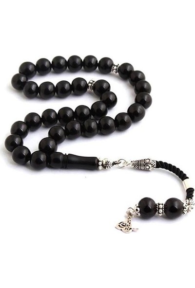 Yeshills Gümüş Püsküllü Oltu Taşı Tesbih