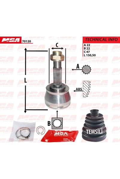 Mga Aks Kafası Dış Fiat Palio Albea Benzinlı 1.2 1.6 16V 02 22*22*47 Mga 70120 Mga Aks Kafası Dış Fiat Palio Albea Benzinlı 1.2 1.6 16V 02 22*22*47 Mga 70120