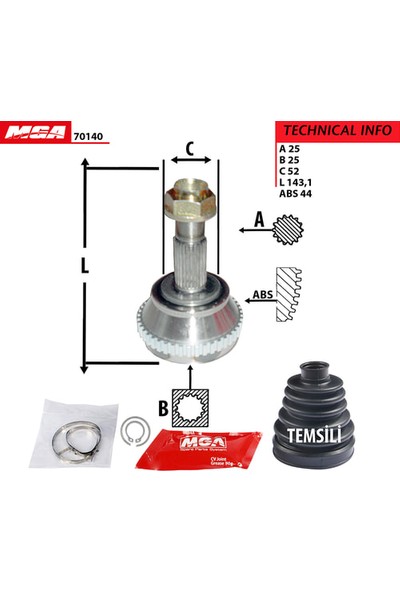 Mga Fiat Tempra 2.0 Aks Kafası Abs Li İthal 7688157 Mga Fiat Tempra 2.0 Aks Kafası Abs Li İthal 7688157