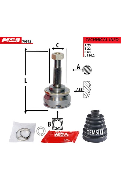 Mga Aks Kafa Dış Nissan Mıcra K11 9202  Mga Aks Kafa Dış Nissan Mıcra K11 9202