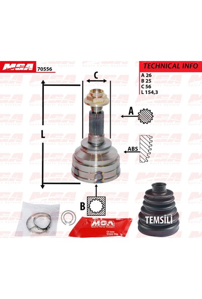 Mga Aks Kafa Dış Mazda 626 8891 