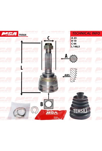 Mga Aks Kafa Dış Daewoo Tıco 9603 23X19X44 32 05200201 Mga 70564 Mga Aks Kafa Dış Daewoo Tıco 9603 23X19X44 32 05200201 Mga 70564