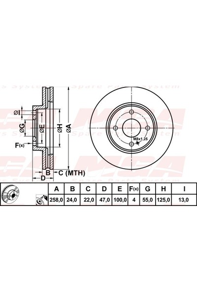 Mga Fren Disk Ön Hava Kanallı 258 4 Mazda 323 FaMilya 98 02 Mga 50396 Mga Fren Disk Ön Hava Kanallı 258 4 Mazda 323 FaMilya 98 02 Mga 50396