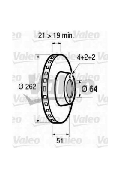Valeo Fren Diski Ön 4D 262Mm 820 86 98. 825 2.5 Dıesel 90 98