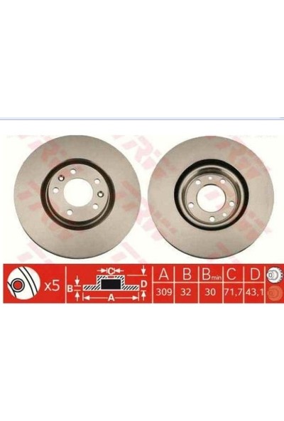 Valeo Fren Diski Ön 5D 309Mm 607 00 04