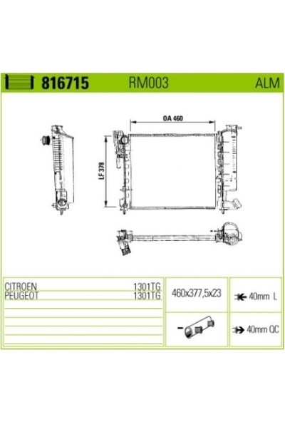 Valeo Su Radyatörü 306 Zx 1.4 1.6 9301 Valeo Su Radyatörü 306 Zx 1.4 1.6 9301