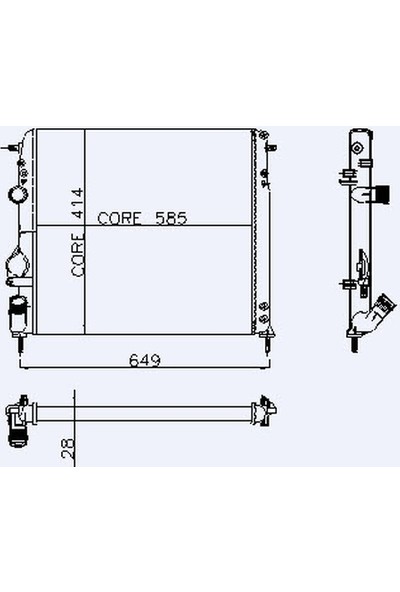 Kale Su Radyatörü Renault Megane 2.0I 16V Classic 1.4I 16V 2 Sıra Al Pl Alüminyum