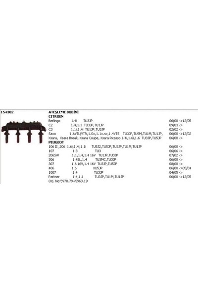 Unuvar Ateşleme Bobini 106206306 Tu3Tu5Jp Gri 5970.A8