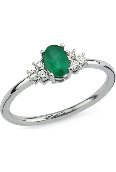 Sembol Gold 0.59 Karat Pırlanta Emerald Yüzük G-Sı Beyaz Altın Sembol Gold 0.59 Karat Pırlanta Emerald Yüzük G-Sı Beyaz Altın
