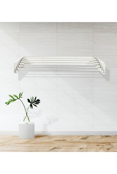 Nebu 100cm Large BEYAZ İç ve Dış Mekan Duvara Monte Dekoratif Çamaşır Askısı