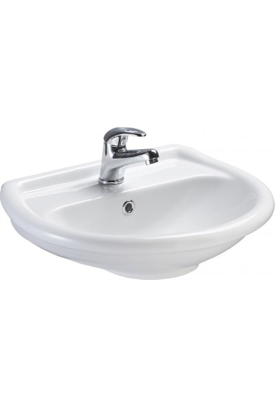 Ege Lisa 37x45 cm Lavabo Oval Batarya Delikli Ege Lisa 37x45 cm Lavabo Oval Batarya Delikli