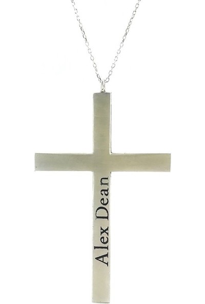 MaGümüş İsimli İsim Yazılı Büyük Boy Haç Cross Gümüş Kolye MaGümüş İsimli İsim Yazılı Büyük Boy Haç Cross Gümüş Kolye