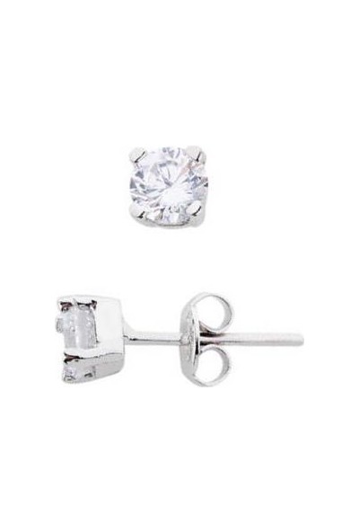 İzla Design Tek Taş Model Zirkon Taşlı Gümüş Küpe