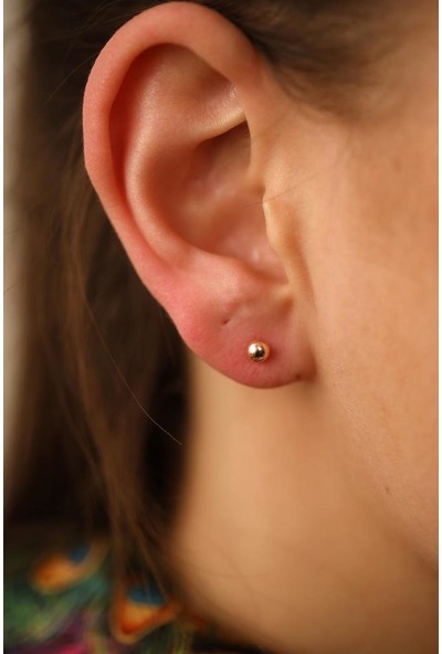 İzla Design Top Model Rose Kaplama Gümüş Küpe