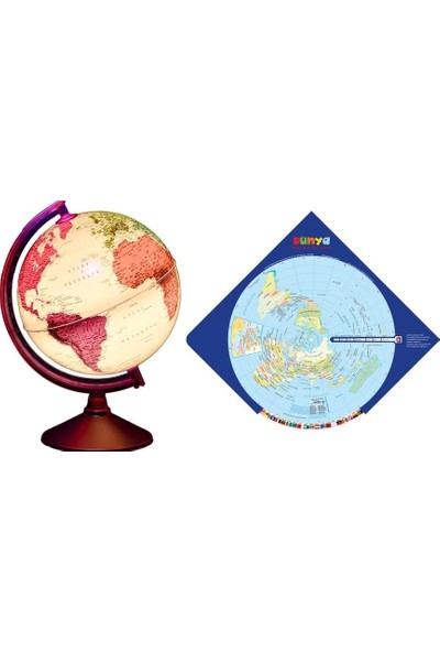 Smart Fox Gürbüz Işıklı Harita Dünya Küresi 26cm (7 Renk) 46254 - Dünya Bilgi Çarkı
