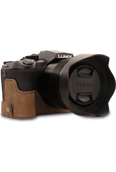 MegaGear Hakiki Deri Tek Dip Kılıf Leica V-Lux5, Panasonic Lumix DC-FZ1000 II ile Uyumlu MegaGear Hakiki Deri Tek Dip Kılıf Leica V-Lux5, Panasonic Lumix DC-FZ1000 II ile Uyumlu