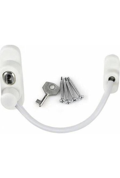 Erm Anahtarlı Halatlı Pvc Kapı Pencere Emniyet Kilidi