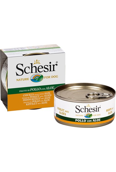 Schesir Jel Tavuk & Aloe Vera Köpek Konservesi 150 g x 12 Adet Schesir Jel Tavuk & Aloe Vera Köpek Konservesi 150 g x 12 Adet
