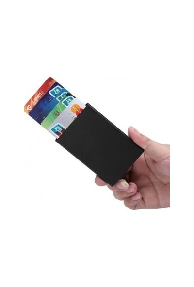 Avp Otomatik Mekanizmalı Metal Kredi Kartlık Kartvizitlik - Siyah Renk