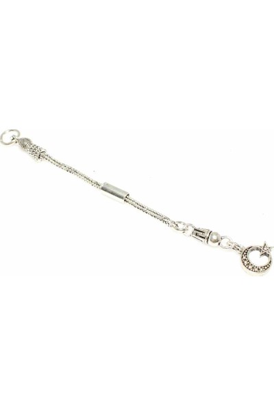 Nusret Takı 925 Ayar Gümüş Ay Yıldız Tekli Püskül