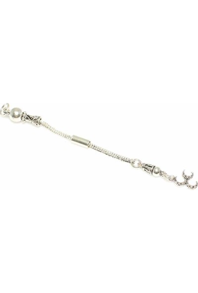 Nusret Takı 925 Ayar Gümüş 3 Hilal Tekli Püskül