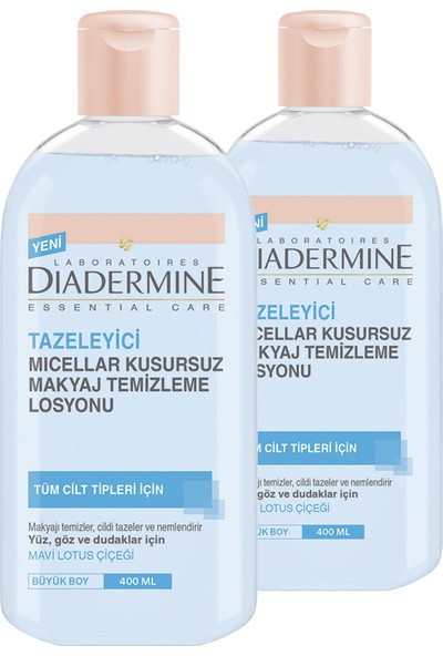 Diadermine Tazeleyici Mıcellar Kusursuz Makyaj Temizleme Losyonu 400 ml x 2 Diadermine Tazeleyici Mıcellar Kusursuz Makyaj Temizleme Losyonu 400 ml x 2