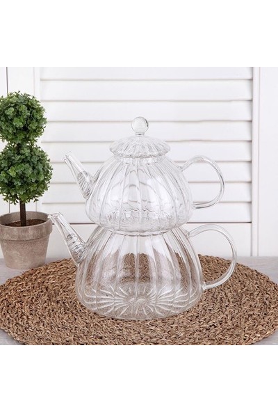 Perotti Cam Çaydanlık Isıya Dayanıklı Orta Boy Cam Çaydanlık Takımı,borosilikat Cam Çaydanlık