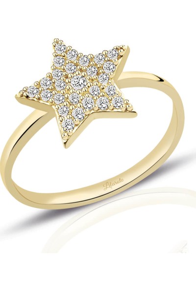 Lilarote Yıldız Figürlü Fantezi Altın Yüzük