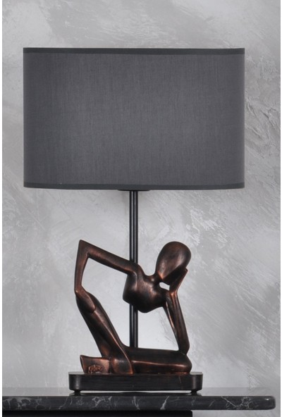 Qdec Modern Dizayn İnsan Abajur Bakır Gri Qdec Modern Dizayn İnsan Abajur Bakır Gri