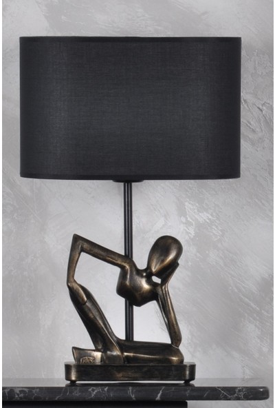 Qdec Modern Dizayn İnsan Abajur Gold Siyah