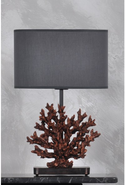 Qdec Modern Dizayn Mercan Abajur Bakır Gri