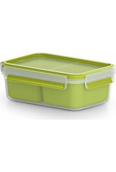Tefal MasterSeal To Go Snack Saklama Kabı, Plastik, Şeffaf, 2 Gözlü, 1 Litre