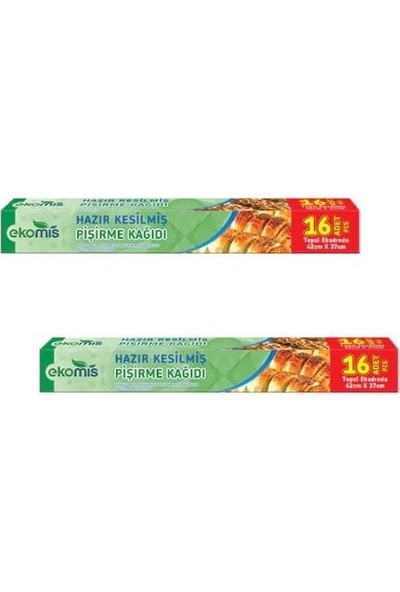 Ekomis Hazır Kesilmiş Pişirme Kağıdı 16'lı x 2'li Ekomis Hazır Kesilmiş Pişirme Kağıdı 16'lı x 2'li