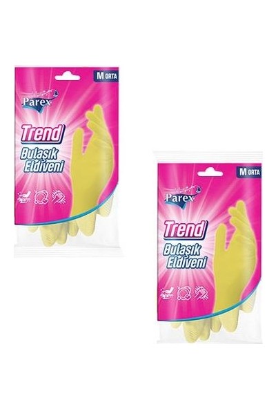 Parex Trend Bulaşık Eldiveni M Beden x 2'li Parex Trend Bulaşık Eldiveni M Beden x 2'li