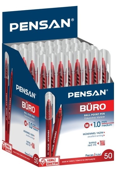 Pensan Tükenmez Kalem Kırmızı 50 Li Paket Pensan Tükenmez Kalem Kırmızı 50 Li Paket