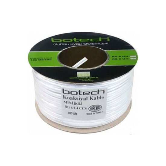 Botech Rg6/u 4K Çanak Anten Uydu Kablosu 100 Mt. Fiyatı